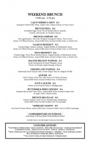 Brunch Menu Trio Restaurant